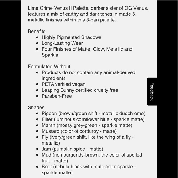 Lime Crime | Makeup | Lime Crime Venus Ii Pressed Powder Palette | Poshmark